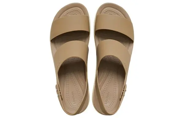 CROCS Brooklyn Low Wedge Sandals - Brown