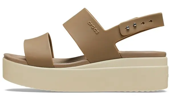 CROCS Brooklyn Low Wedge Sandals - Brown