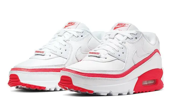 Nike X Undefeated Air Max 90 Sneakers - White/solar Red