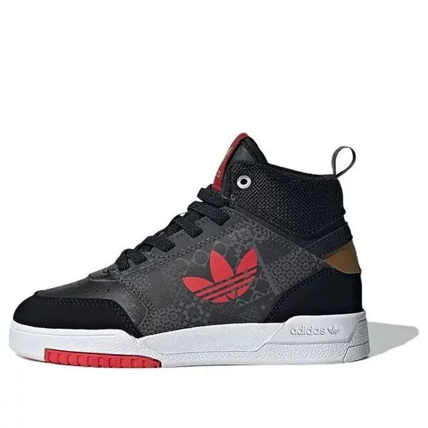 Adidas Originals Drop Step High Top Sneakers - Black/grey/red