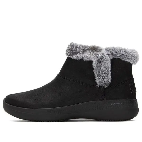 Sketchers Ankle Boots With Faux Fur Trim - Black
