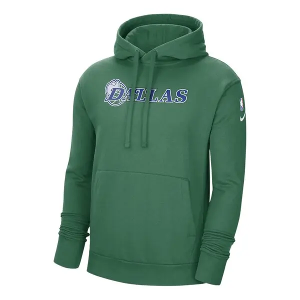 Nike Nba Dallas Mavericks Alphabet Logo Printing Fleece Casual Pullover Green - Multi-color