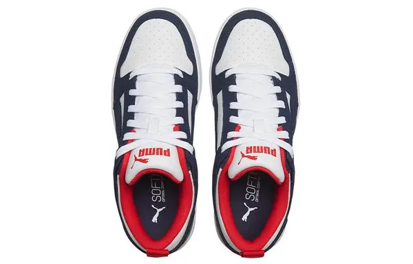 PUMA Rebound Layup Low Top Sneakers - White/blue/red
