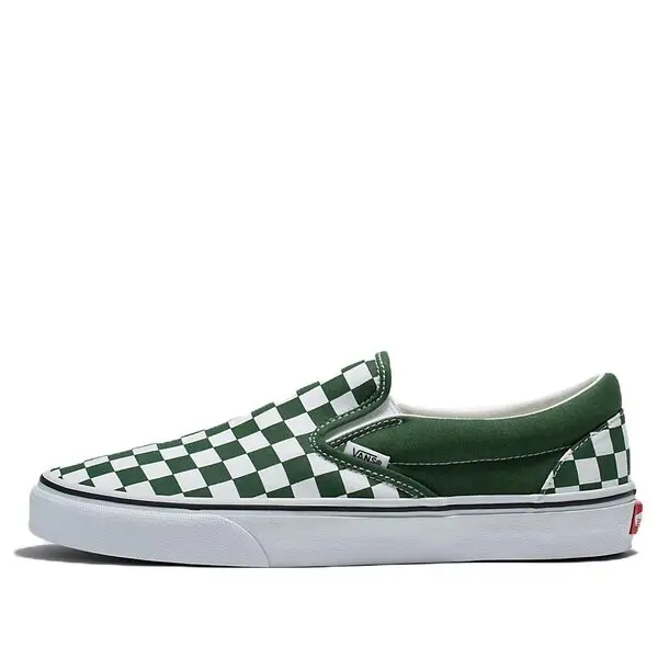 VANS Checkerboard Slip-on Sneakers - White/green
