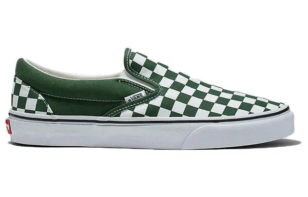 VANS Checkerboard Slip-on Sneakers - White/green