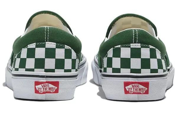 VANS Checkerboard Slip-on Sneakers - White/green