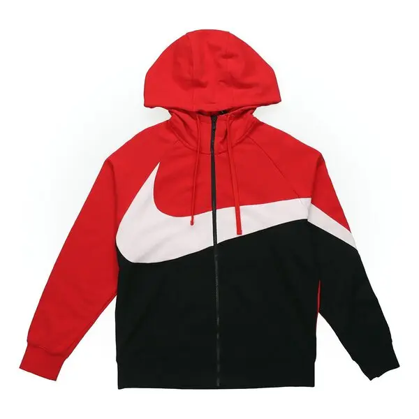 Nike Color Blocked Hooded Zip-up Jacket - Red
