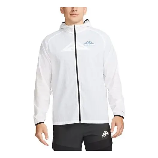 Nike Trail Aireez Lightweight Zip-up Hooded Jacket - White