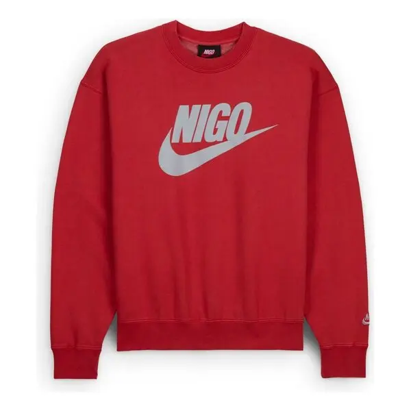 Nike X Nigo Fleece Sweatshirt 'red Grey - Red/grey