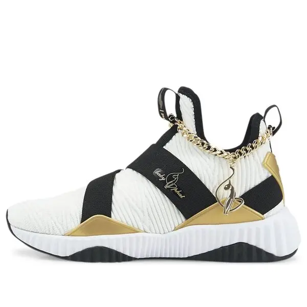 PUMA X Baby Phat Defy Mid Sneakers - White/black/gold
