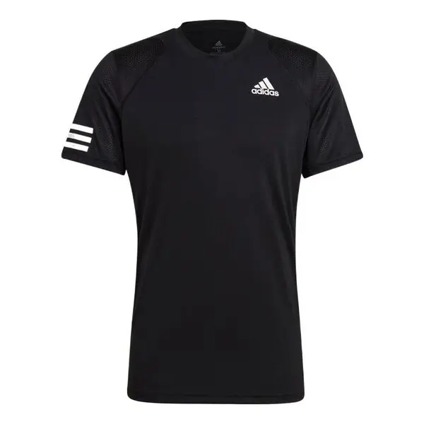 Adidas Short Sleeve Round Neck Pullover With Logo Printing And Stripes - Multi-color
