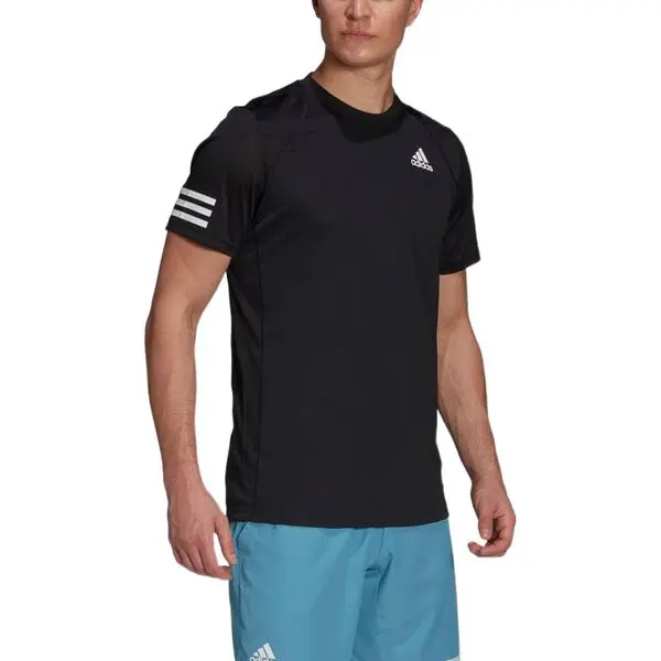 Adidas Short Sleeve Round Neck Pullover With Logo Printing And Stripes - Multi-color