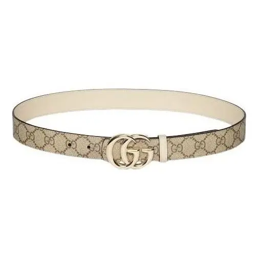 Gucci Reversible Gg Marmont Belt - Beige