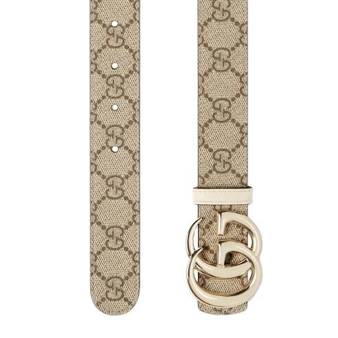 Gucci Reversible Gg Marmont Belt - Beige