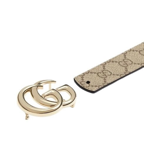 Gucci Reversible Gg Marmont Belt - Beige