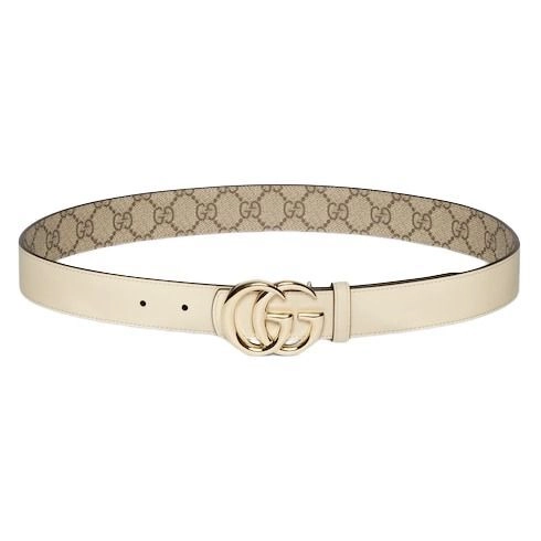 Gucci Reversible Gg Marmont Belt - Beige