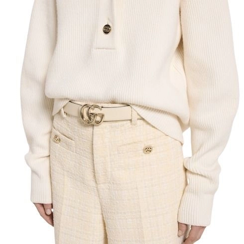 Gucci Reversible Gg Marmont Belt - Beige