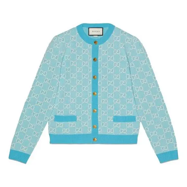 Gucci Wool-blend Cotton Cardigan - Blue