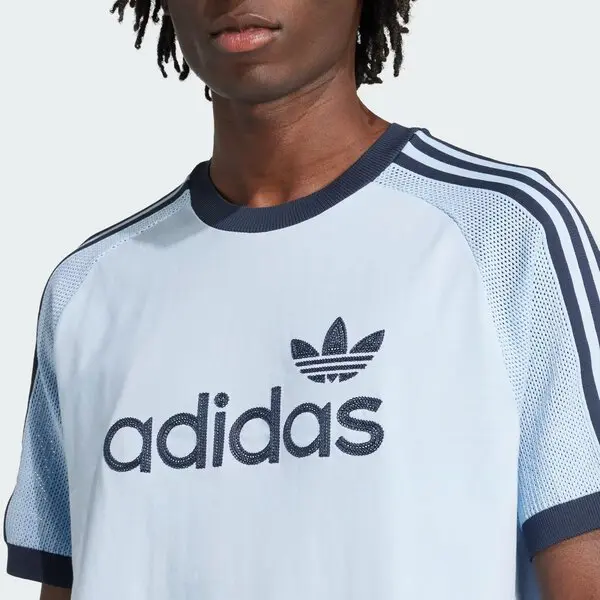 Adidas Premium Knitted T-shirt Asia Sizing 'clear Sky
