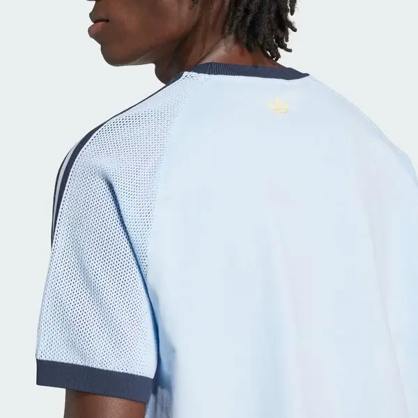 Adidas Premium Knitted T-shirt Asia Sizing 'clear Sky