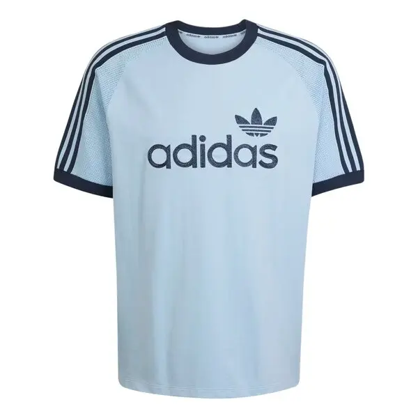 Adidas Premium Knitted T-shirt Asia Sizing 'clear Sky