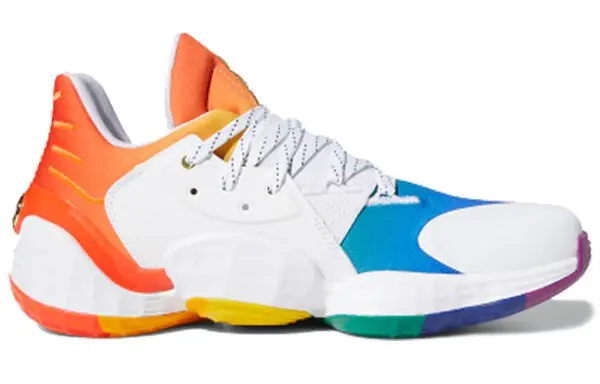 Adidas Harden Volume 4 "pride" Athletic Sneakers - White/red/goldyellow