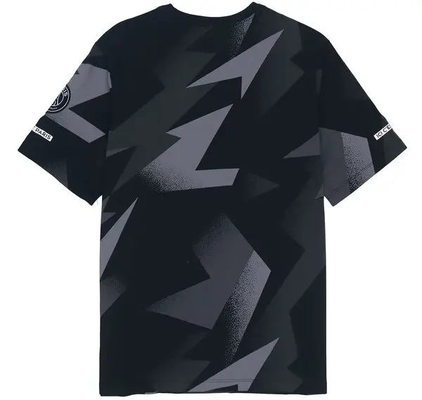JORDAN Paris Saint-germain Pattern Short Sleeve Shirt - Black/grey