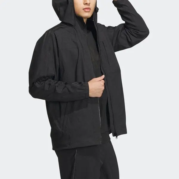Adidas Denim Look Regular Fit Stretch Woven Hooded Track Top