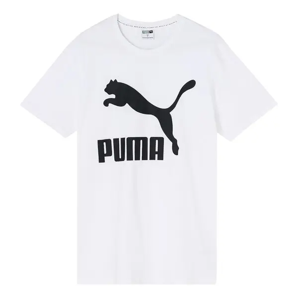 PUMA Casual Sports Round Neck Breathable Short Sleeve - White