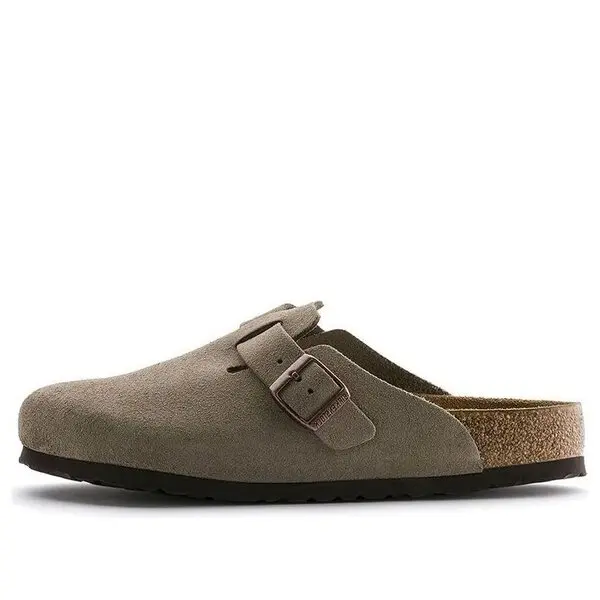 BIRKENSTOCK Boston Soft Footbed Suede Clogs - Taupe