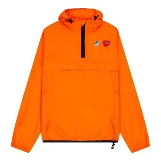 Play Comme Des Garcon X K-way Half Zip Jacket - Orange