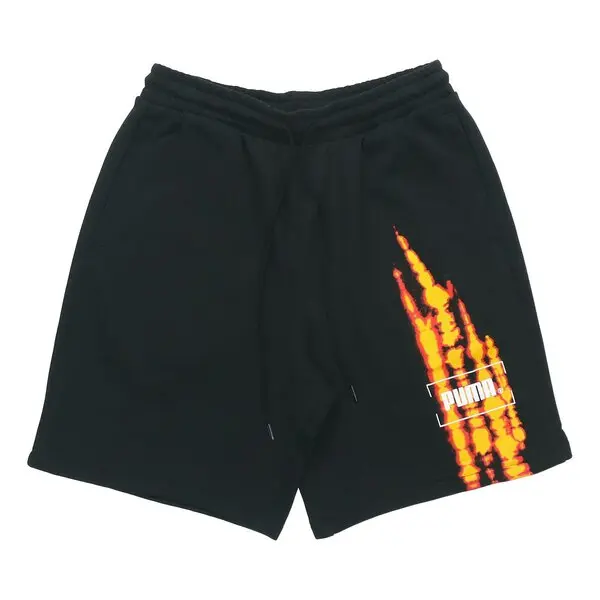 PUMA Knit Shorts With Graphic Detail - Black