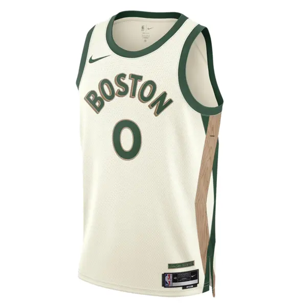 Nike Nba Jayson Tatum Boston Celtics 2023/24 City Edition Swingman Jersey #0 - Beige/green