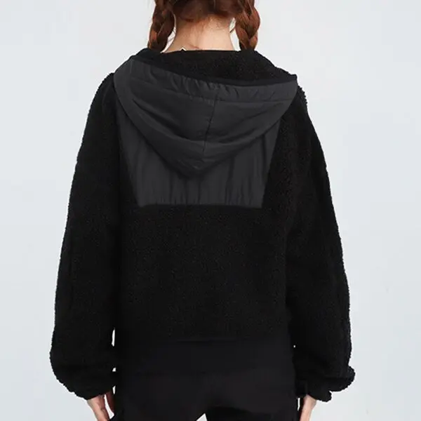 CONVERSE Full Zip Lamb Wool Hooded Jacket