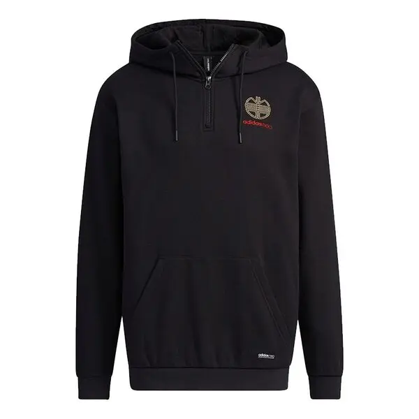 Adidas Neo Half-zip Hoodie With Graphic Detailing