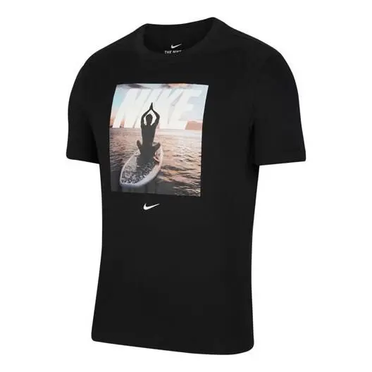 Nike Dri-fit Casual Sports Training Short Sleeve - Black