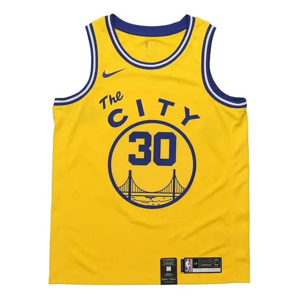 Nike Nba Golden State Warriors Stephen Curry Hardwood Classics Swingman Jersey - Yellow
