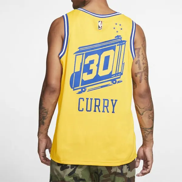 Nike Nba Golden State Warriors Stephen Curry Hardwood Classics Swingman Jersey - Yellow