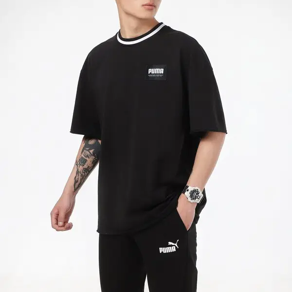 PUMA Solid Round Neck T-shirt