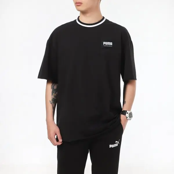 PUMA Solid Round Neck T-shirt