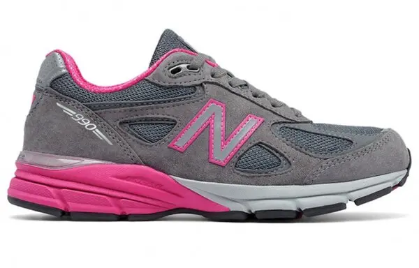 NEW BALANCE 990v4 Made In Usa Sneakers - Gray/purplepink