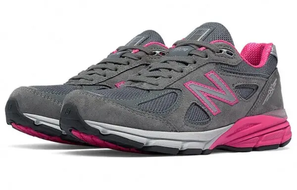 NEW BALANCE 990v4 Made In Usa Sneakers - Gray/purplepink