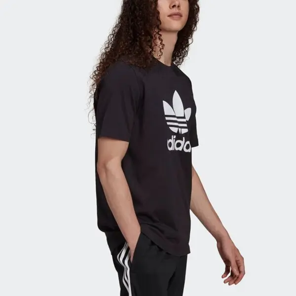 Adidas Originals Adicolor Classics Large Logo Printing Sports Round Neck Short Sleeve - Black