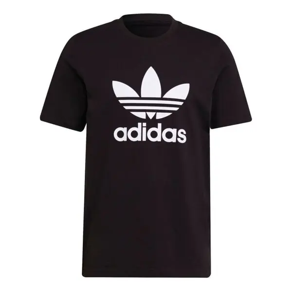 Adidas Originals Adicolor Classics Large Logo Printing Sports Round Neck Short Sleeve - Black