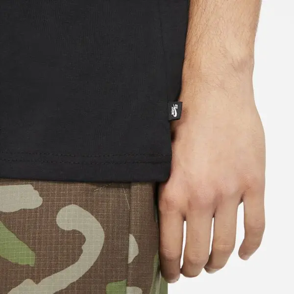Nike Logo Printing Sports Skateboard Short Sleeve T-shirt - Black