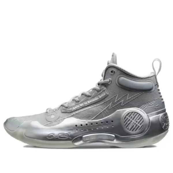 LI-NING Way Of Wade X Aape "10th Anniversary" High-top Sneakers - Silver/grey