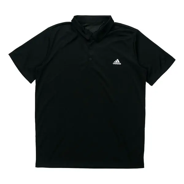 Adidas Fab Logo Applique Sports Breathable Short-sleeve Polo Shirt - Black