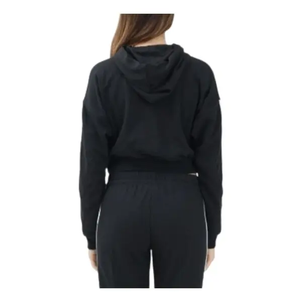 Adidas Essentials 3-stripes Cropped Hoodie - Black