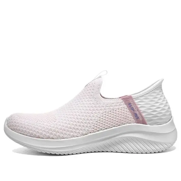 Sketchers Ultra Flex 3.0 Slip-on Sneakers - White/pink