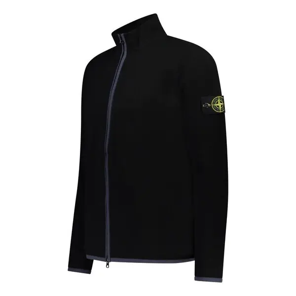 Stone Island Logo Patch Zip-up Fleece Jumper